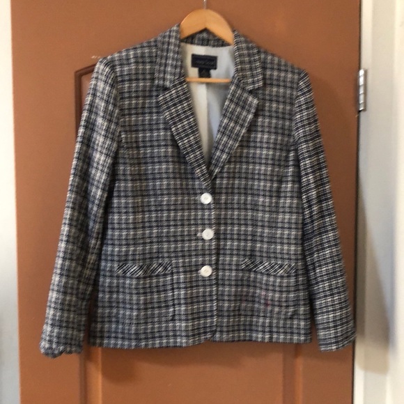 Laura Scott | Jackets & Coats | Laura Scott Blue White Blazer Size 6 ...